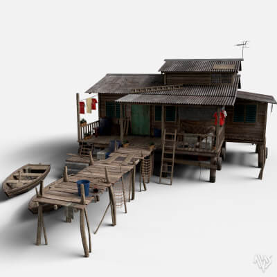 Asian Sea Shack - 3D Model by AliasHasim