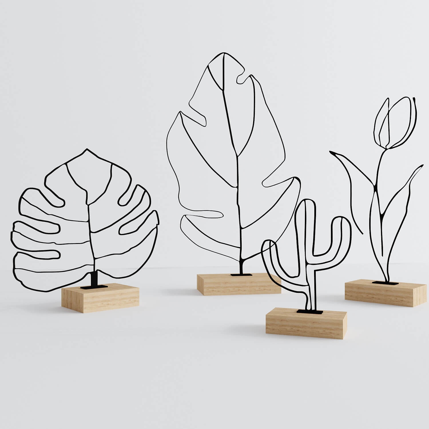Decorative Flower Set 3d Model By Alirezamoarrefi