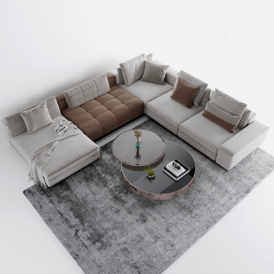Sofa L Livingroom - 3D Model by alirezamoarrefi