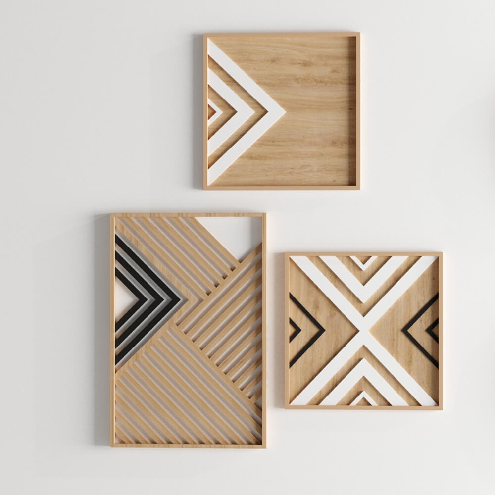 Wall set Frames - 3D Model by alirezamoarrefi