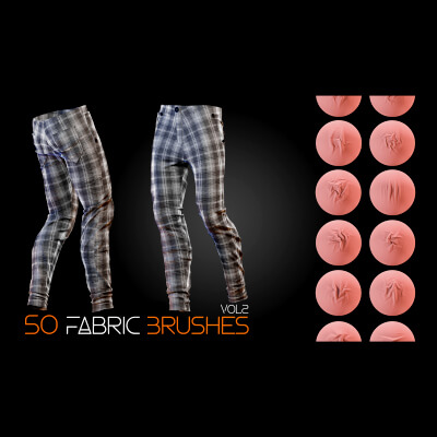 50 Fabric Brushes - Tension & Compression Folds - VOL-2 Brush or Tool ...