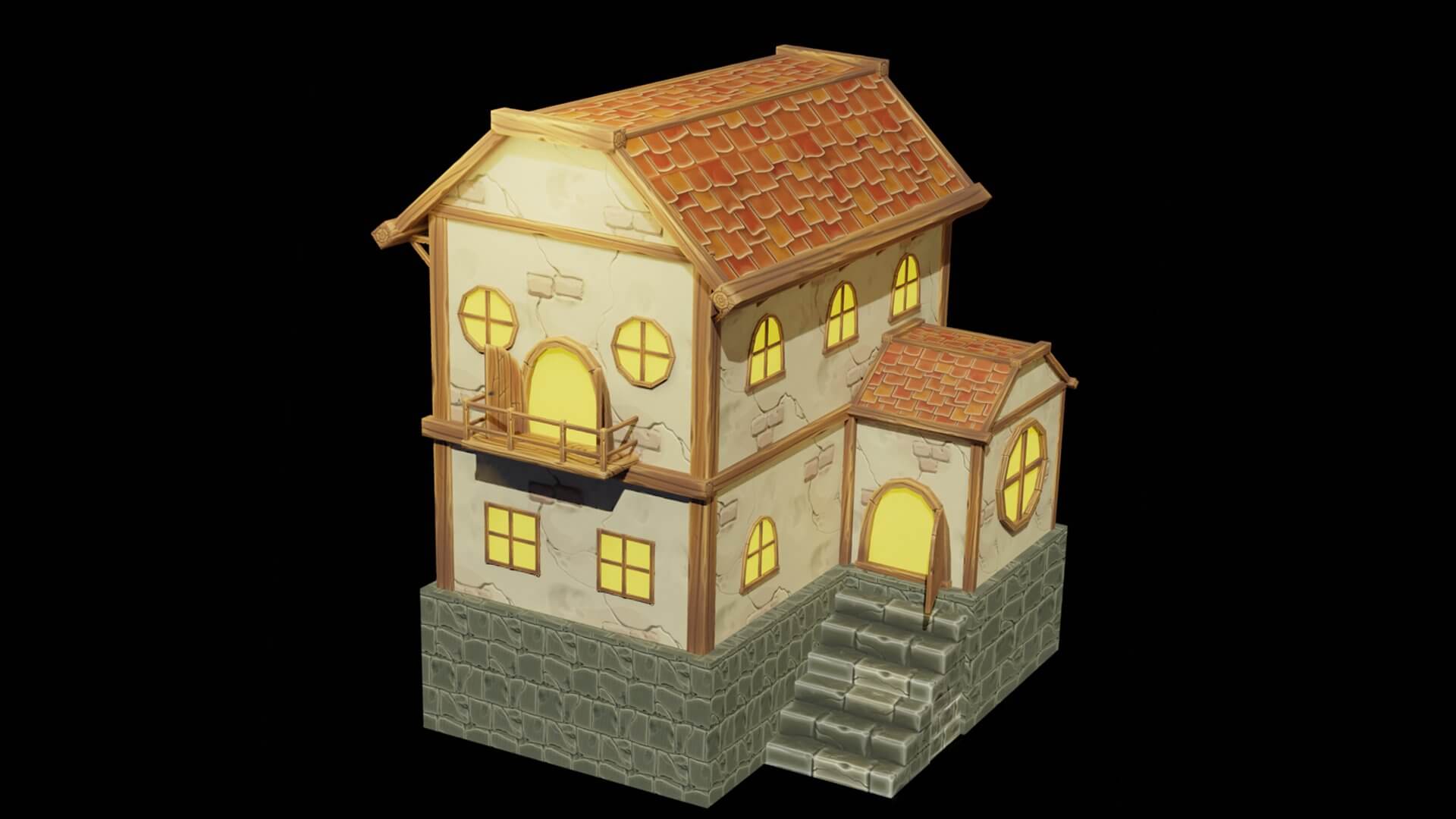 Stylized Medieval House Modular Pack - 3D Model by all4alive