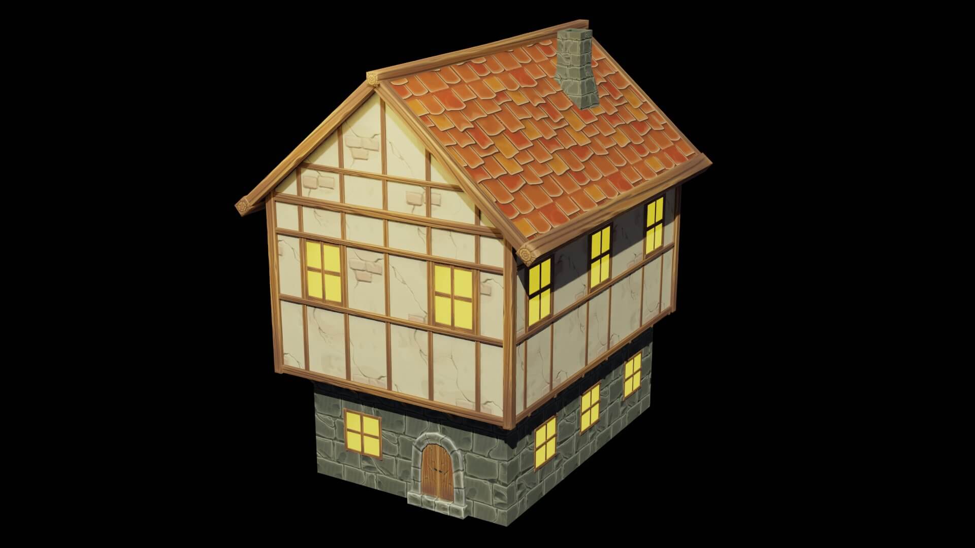 Stylized Medieval House Modular Pack - 3D Model by all4alive