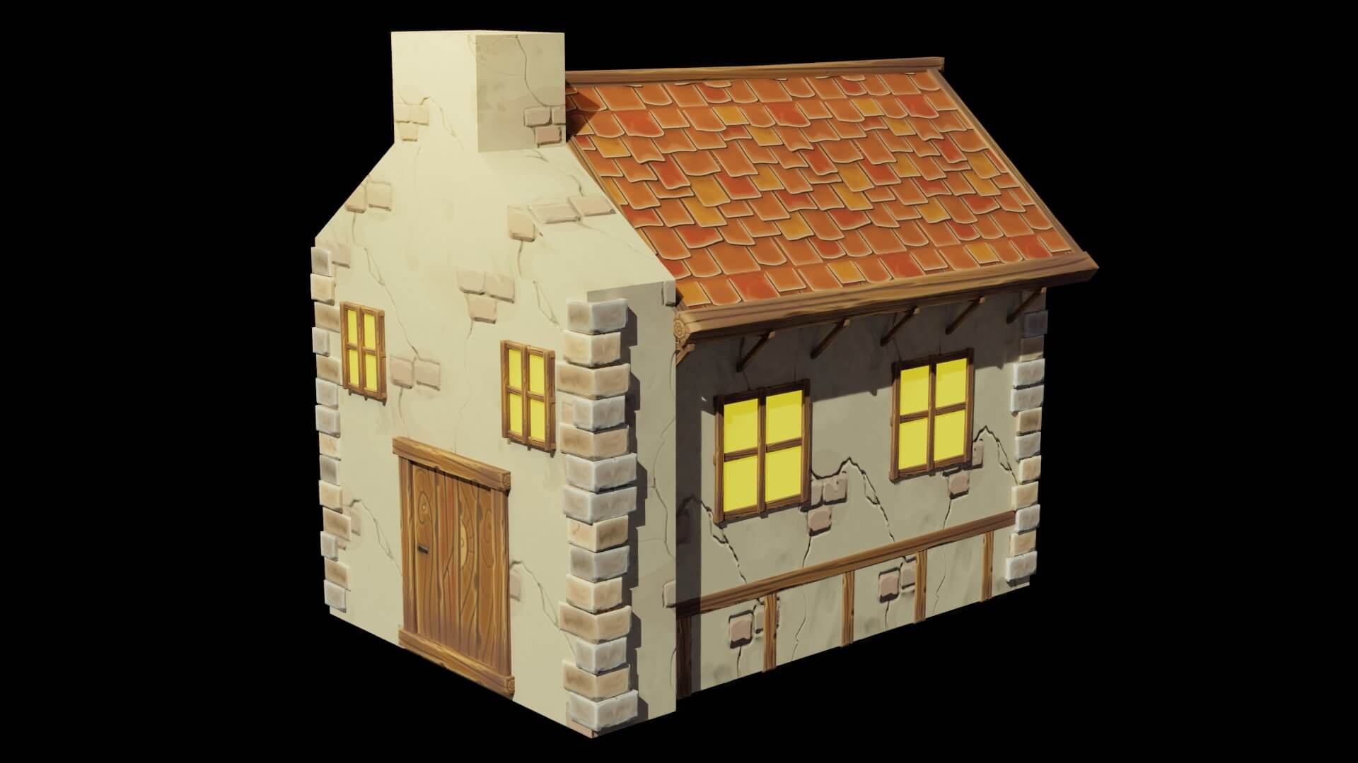 Stylized Medieval House Modular Pack - 3D Model by all4alive