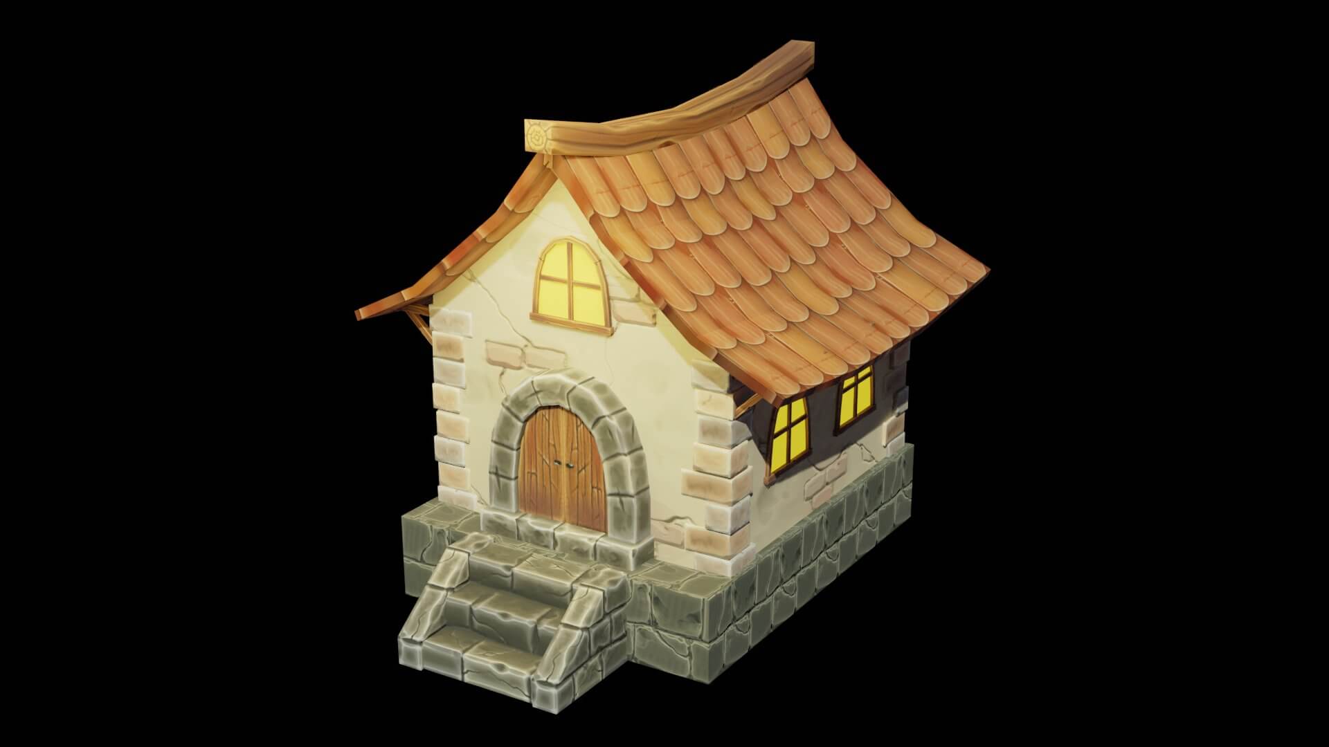 Stylized Medieval House Modular Pack - 3D Model by all4alive
