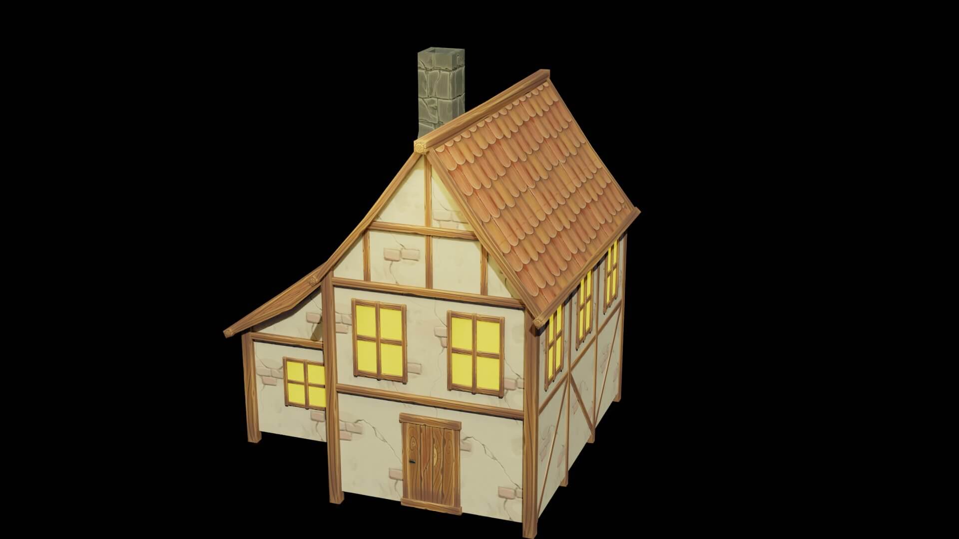 Stylized Medieval House Modular Pack - 3D Model by all4alive