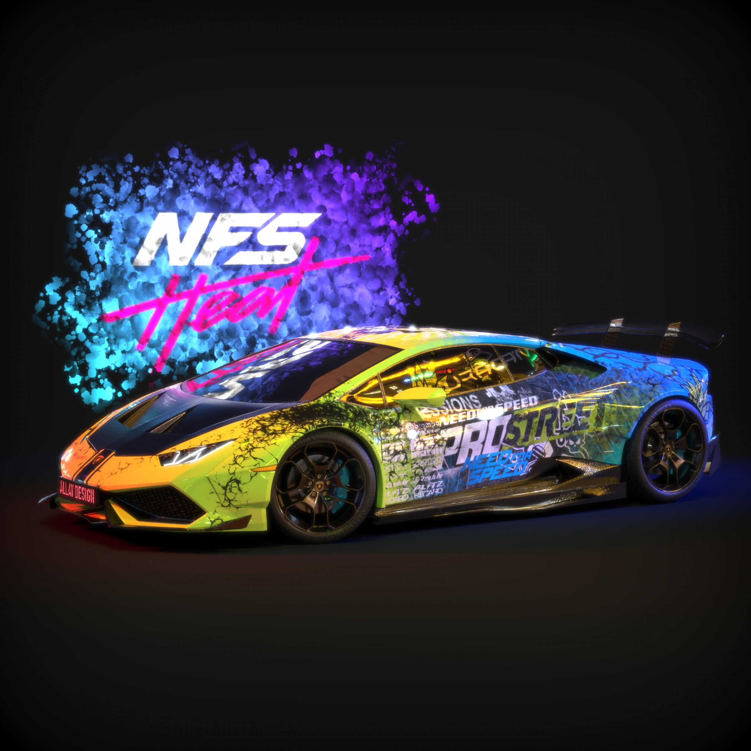 Lamborghini Huracan - Custom Vinyl 3D Render | RenderHub Gallery