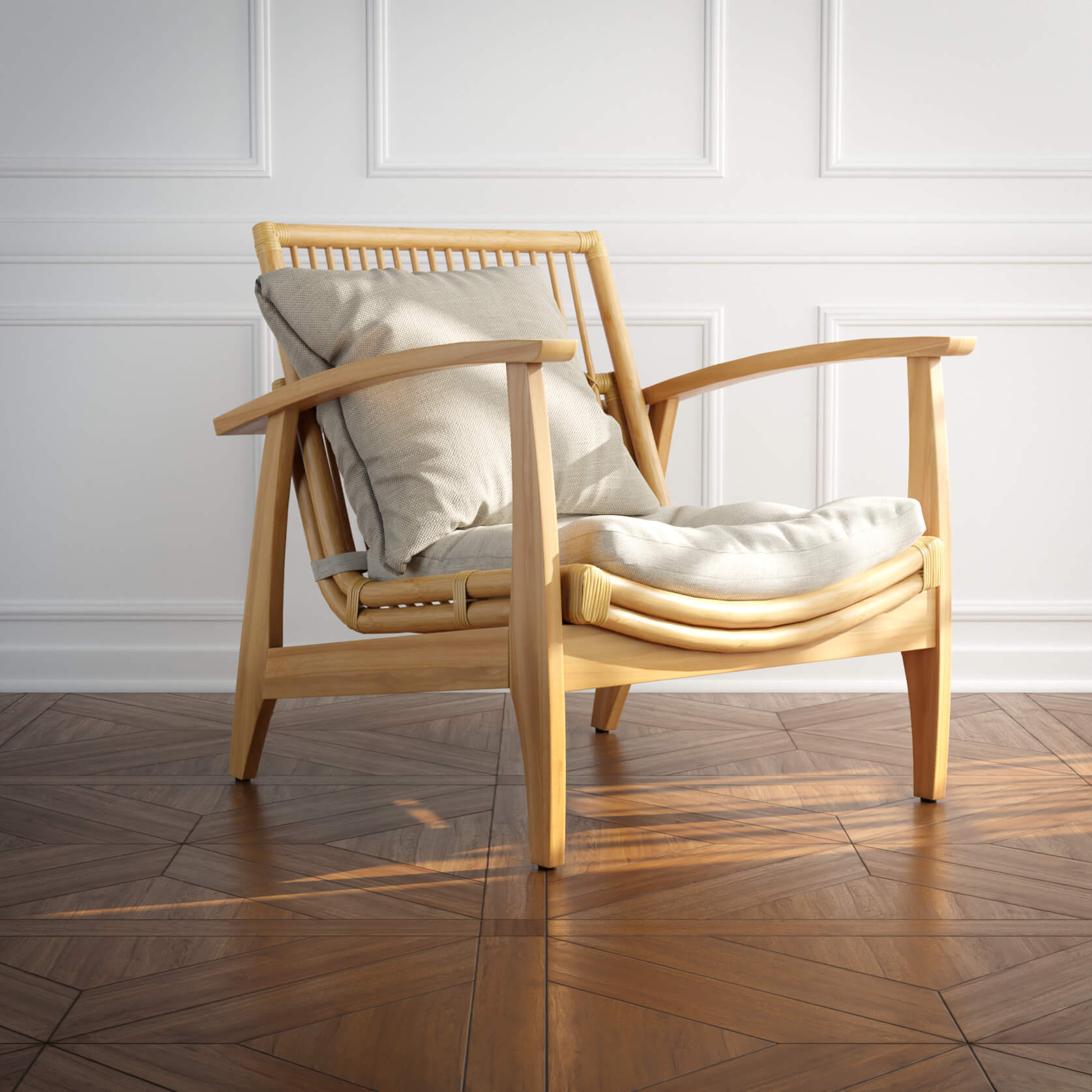 Rattan Lounge Chair Outdoor - 3D Model by AllQuad