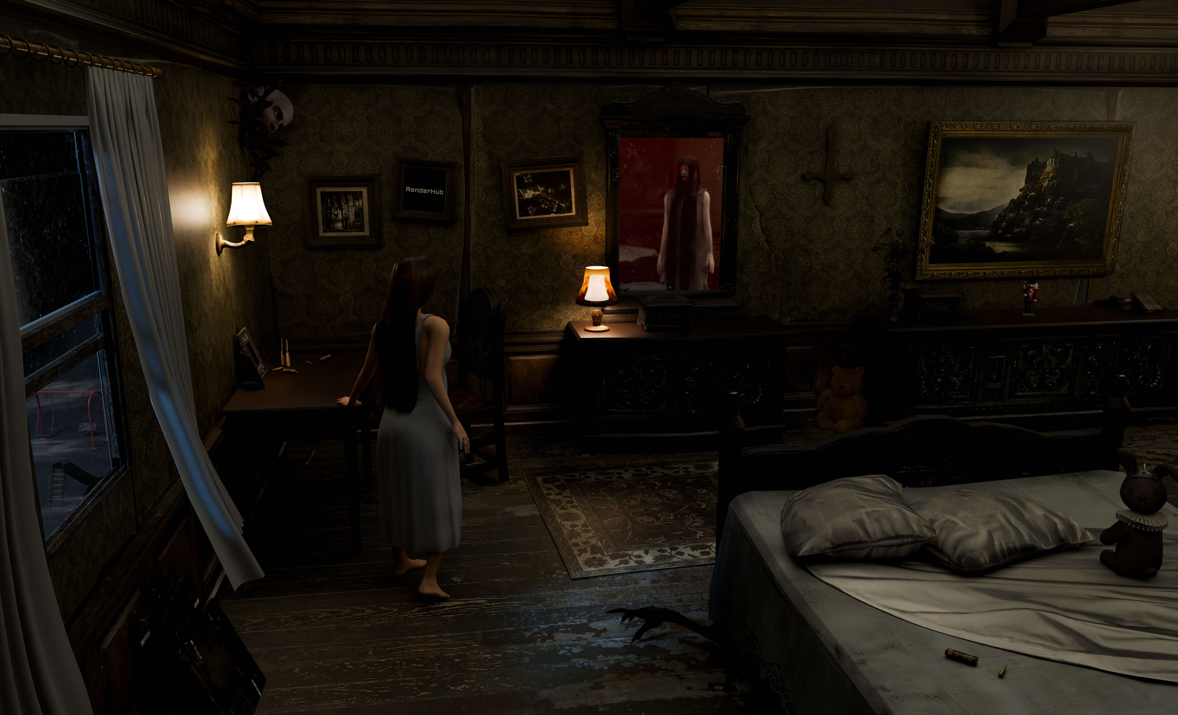 Devil's Room 3D Render, Digital Art by Alojis