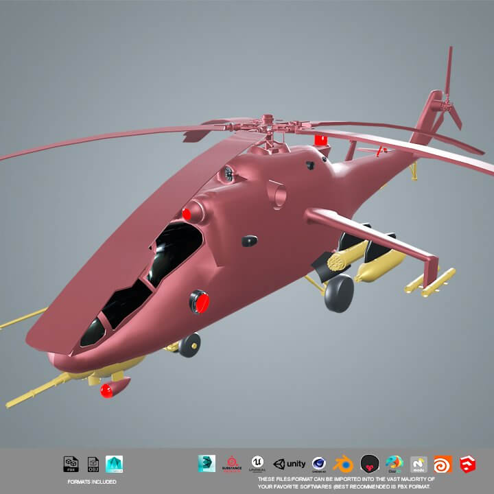 Helicopter - 3D Model by alom3d