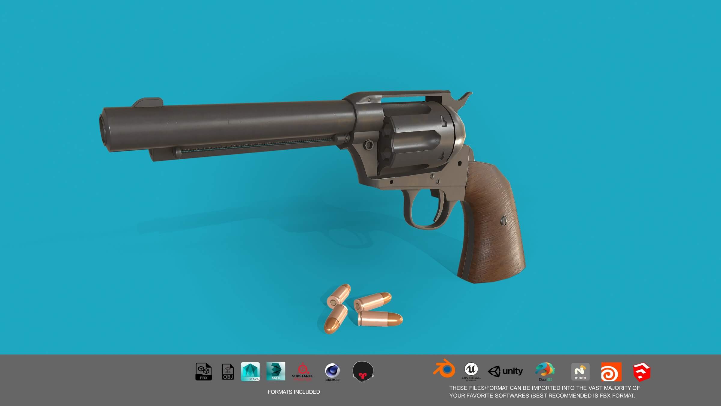 Colt Single Action Revolver - 3D Model by alom3d