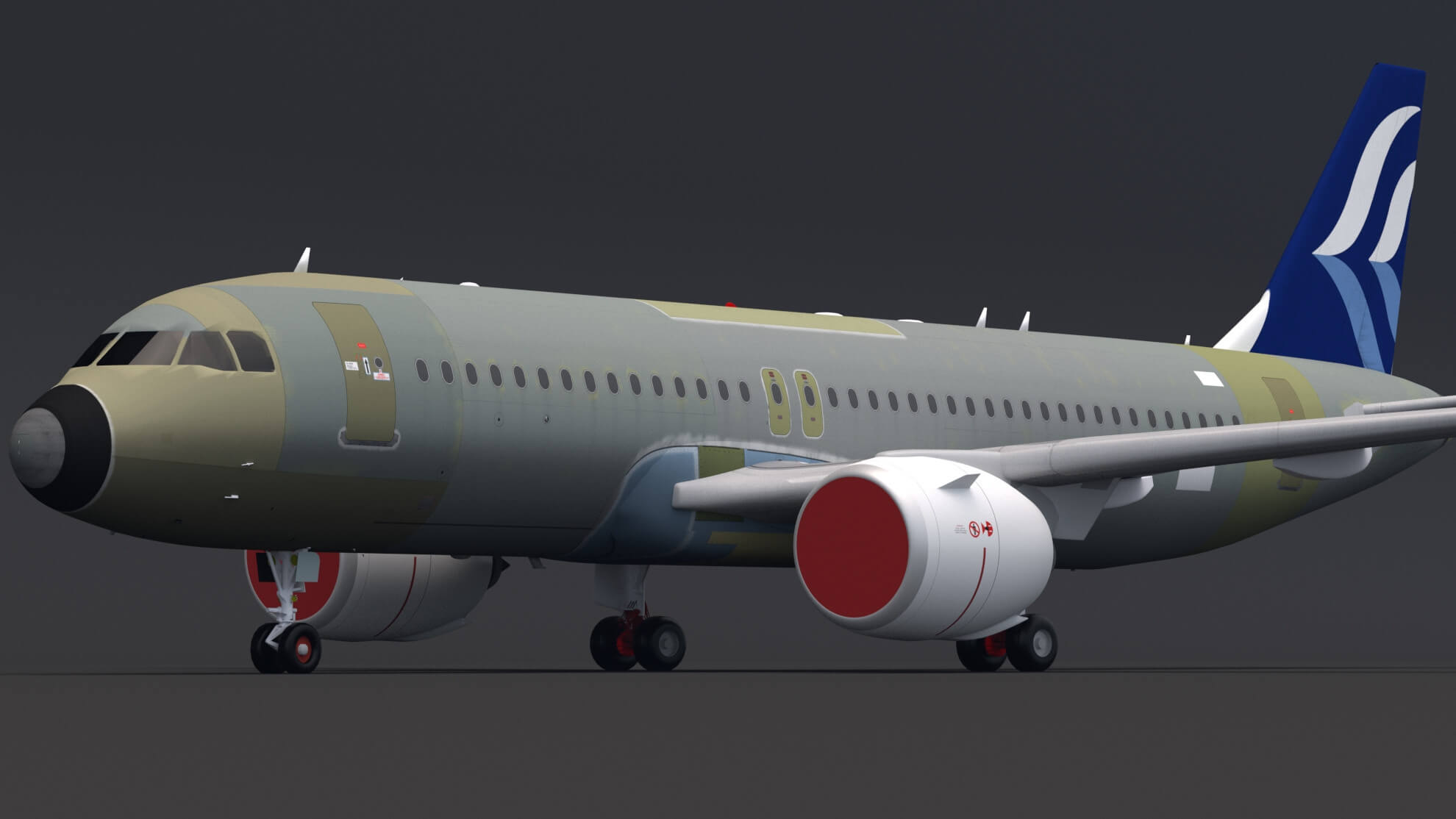Aegean A320neo Airbus Unpainted - 3D Model by ALPHA3DST