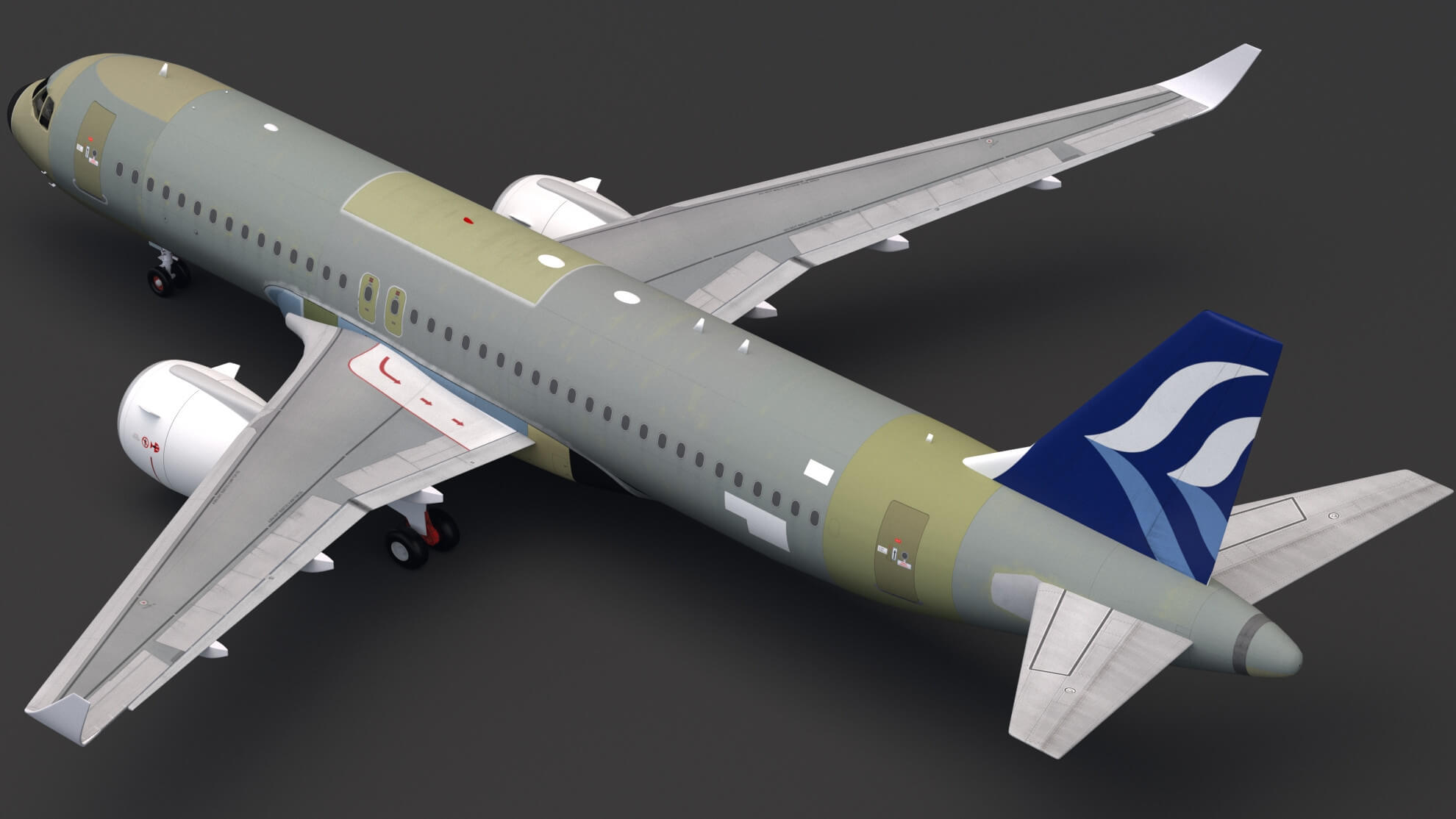 Aegean A320neo Airbus Unpainted - 3D Model by ALPHA3DST