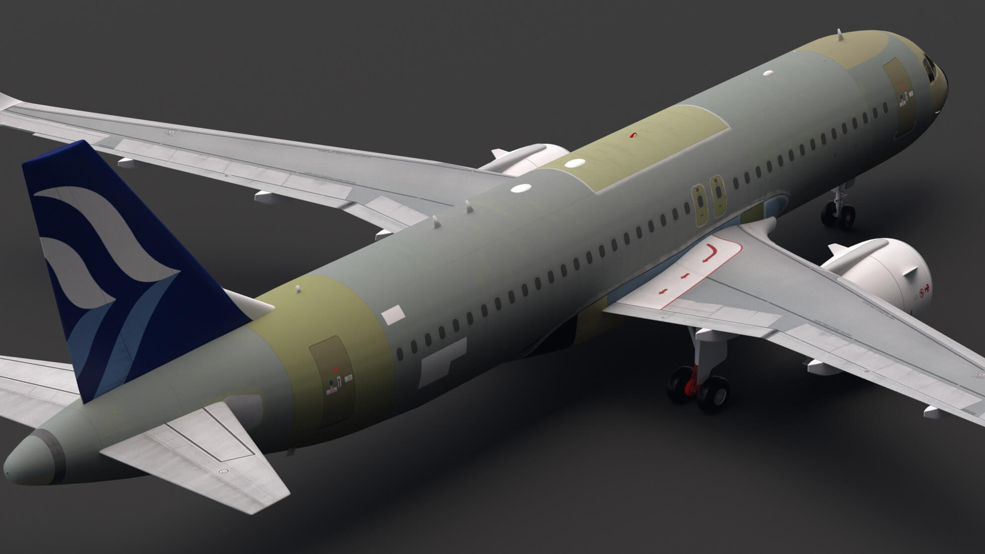 Aegean A320neo Airbus Unpainted - 3D Model by ALPHA3DST