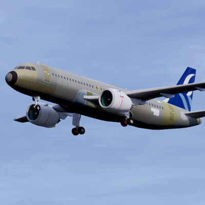 Aegean A320neo Airbus Unpainted - 3D Model by ALPHA3DST