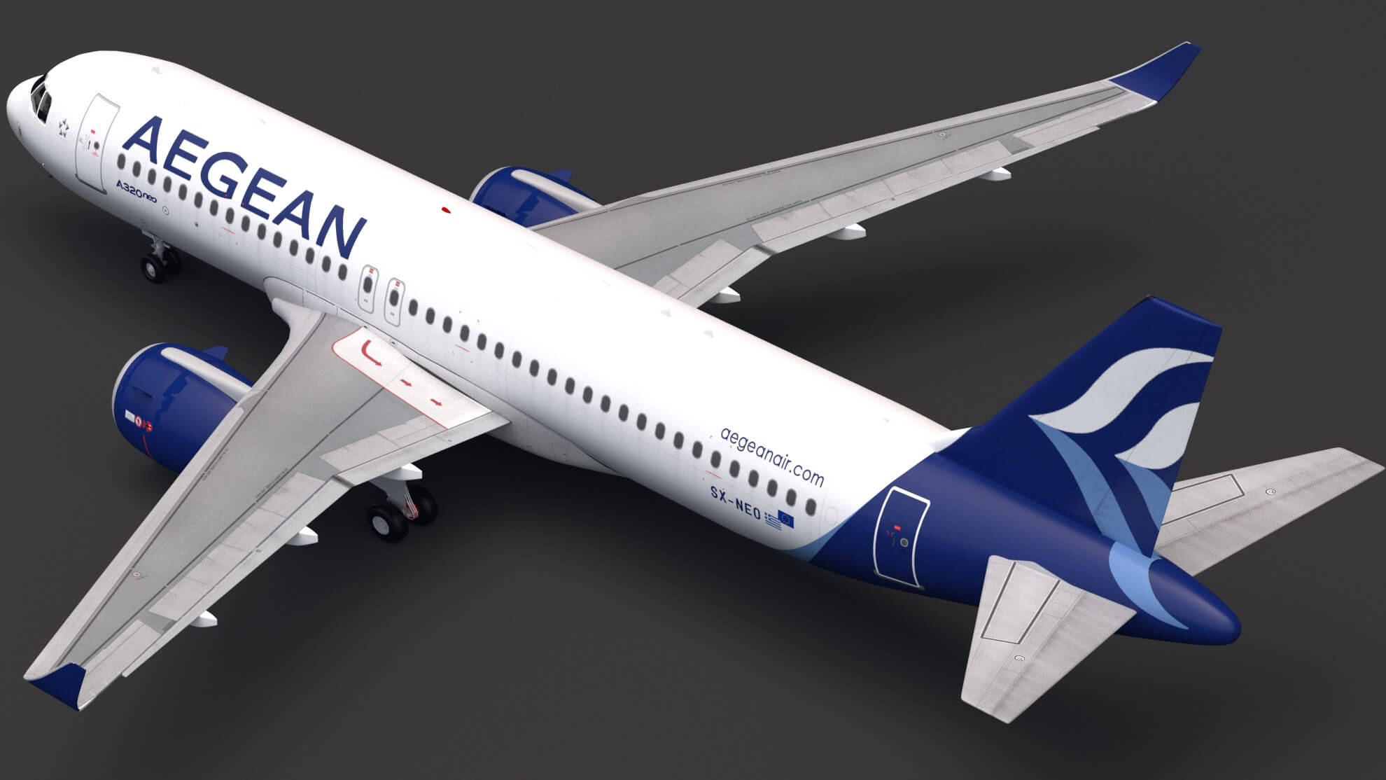 Aegean Airlines A320 Airbus Neo - 3D Model by ALPHA3DST