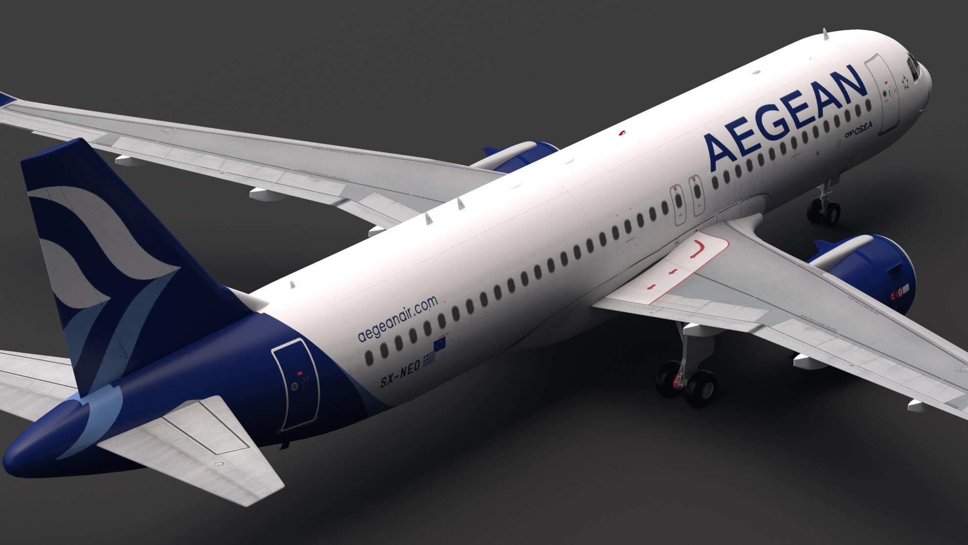 Aegean Airlines A320 Airbus Neo - 3D Model by ALPHA3DST