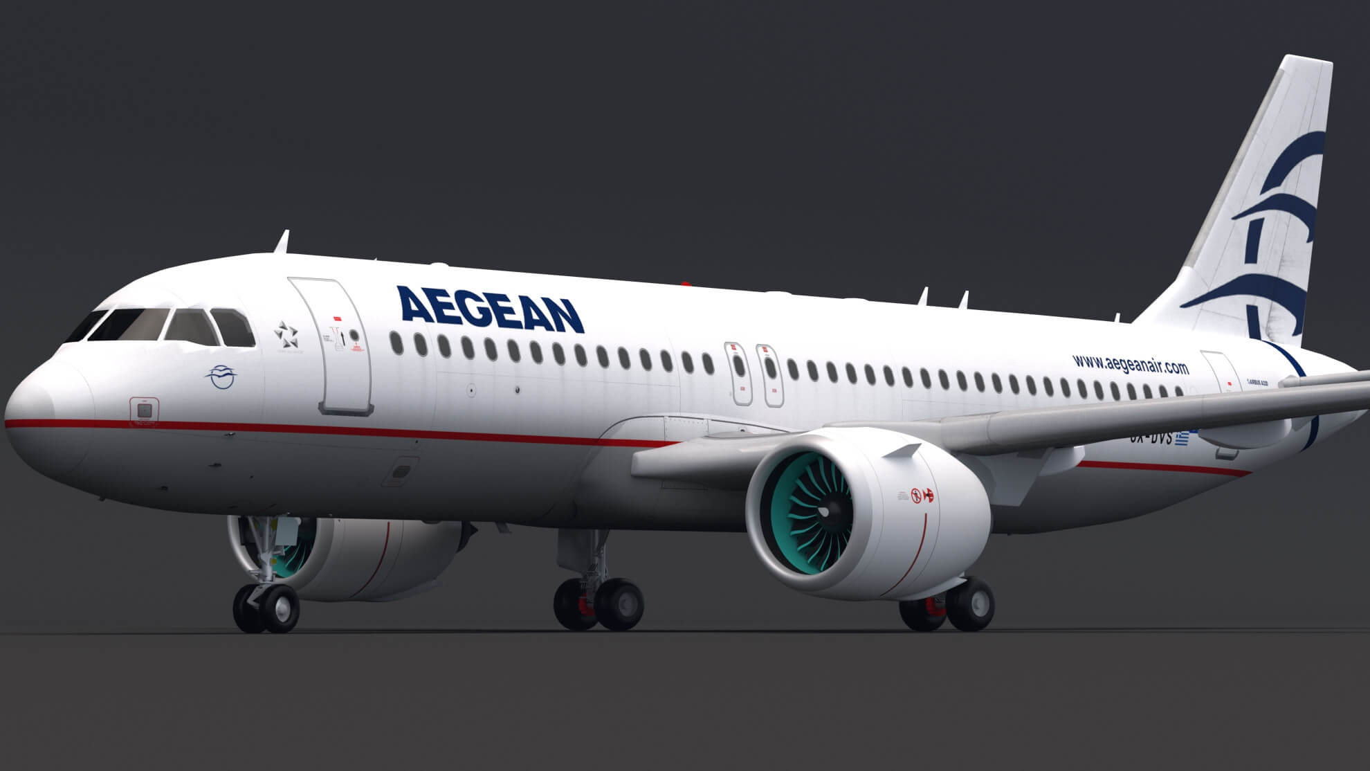 Aegean Airlines A320 Airbus - 3D Model by ALPHA3DST