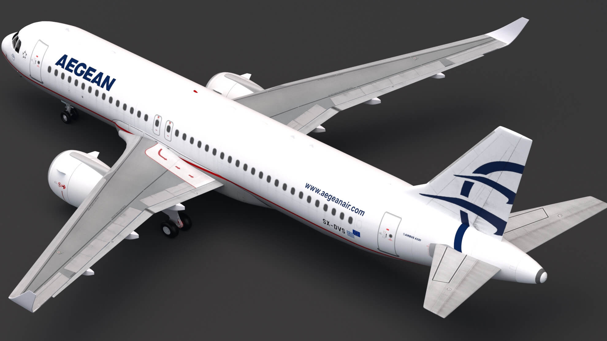 Aegean Airlines A320 Airbus - 3D Model by ALPHA3DST