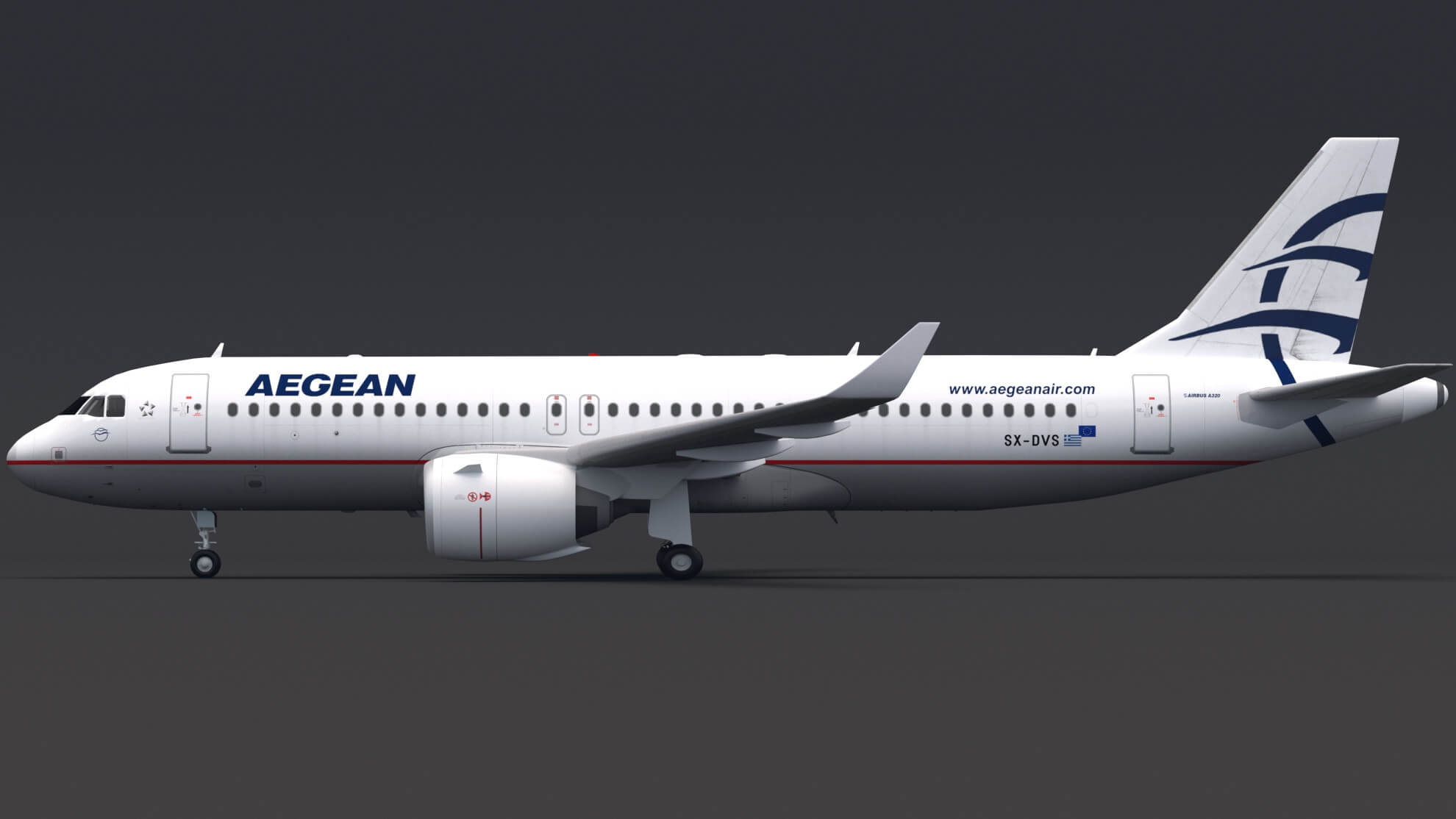 Aegean Airlines A320 Airbus - 3D Model by ALPHA3DST