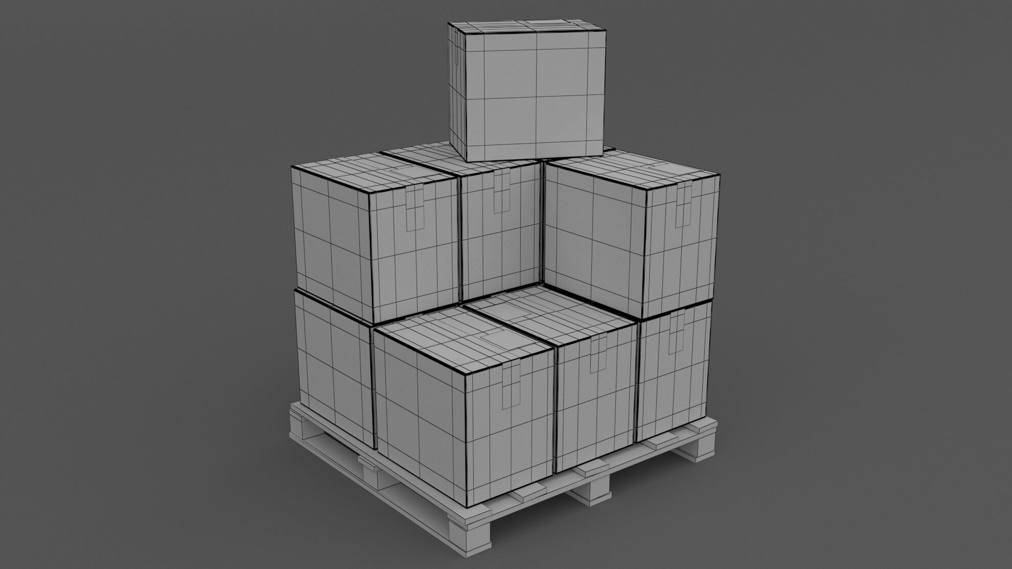 Amazon Cardboard Box With Pallet - 3D Model by ALPHA3DST