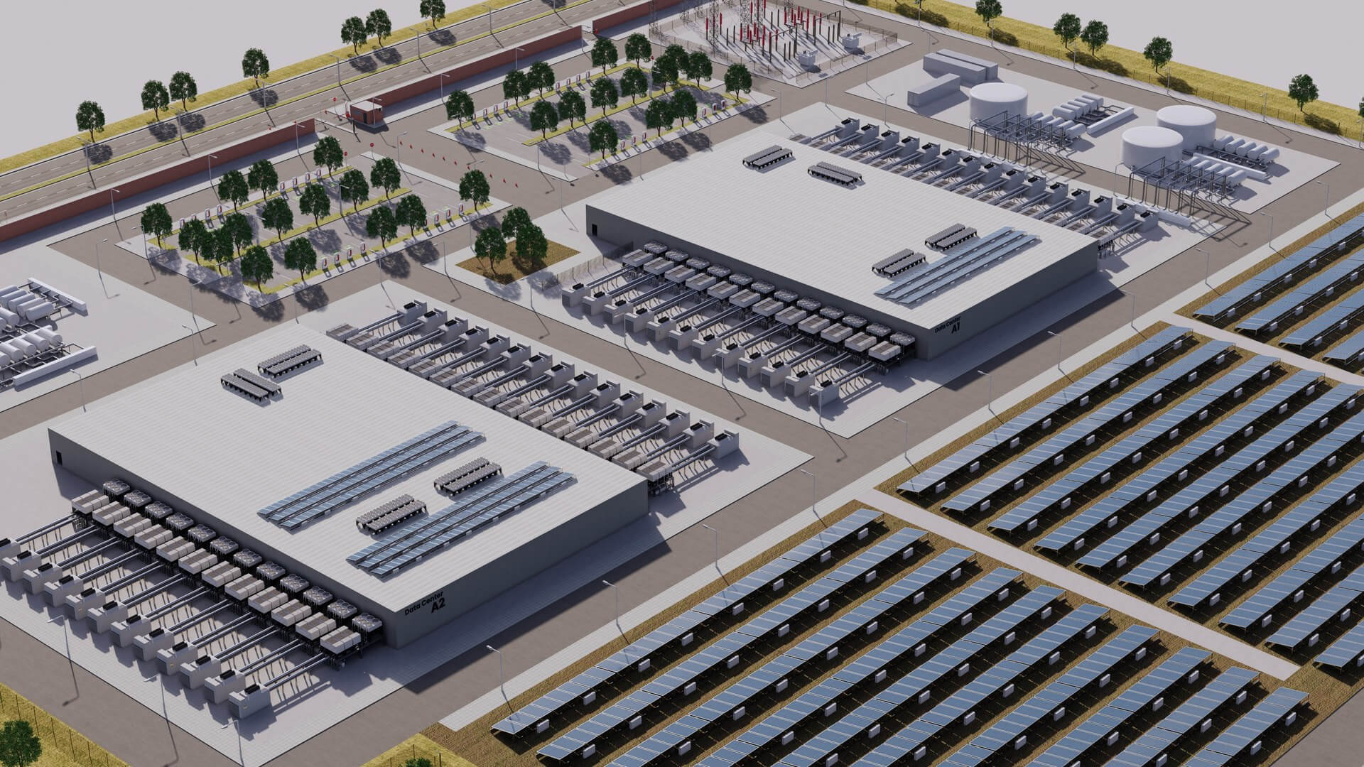 Apple Data Center Building With Interior - 3D Model by ALPHA3DST