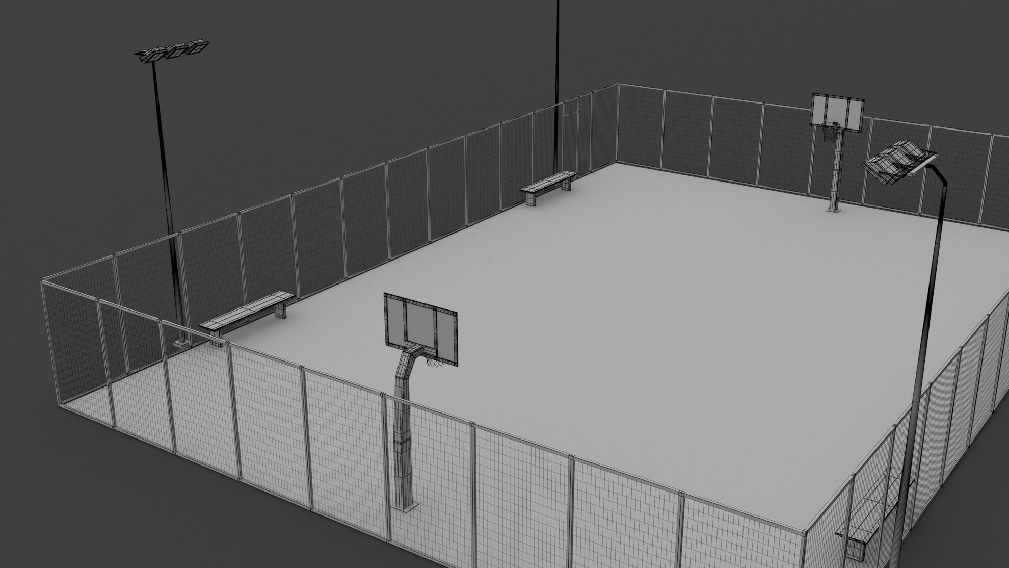 Basketball Court 3 - 3D Model by ALPHA3DST