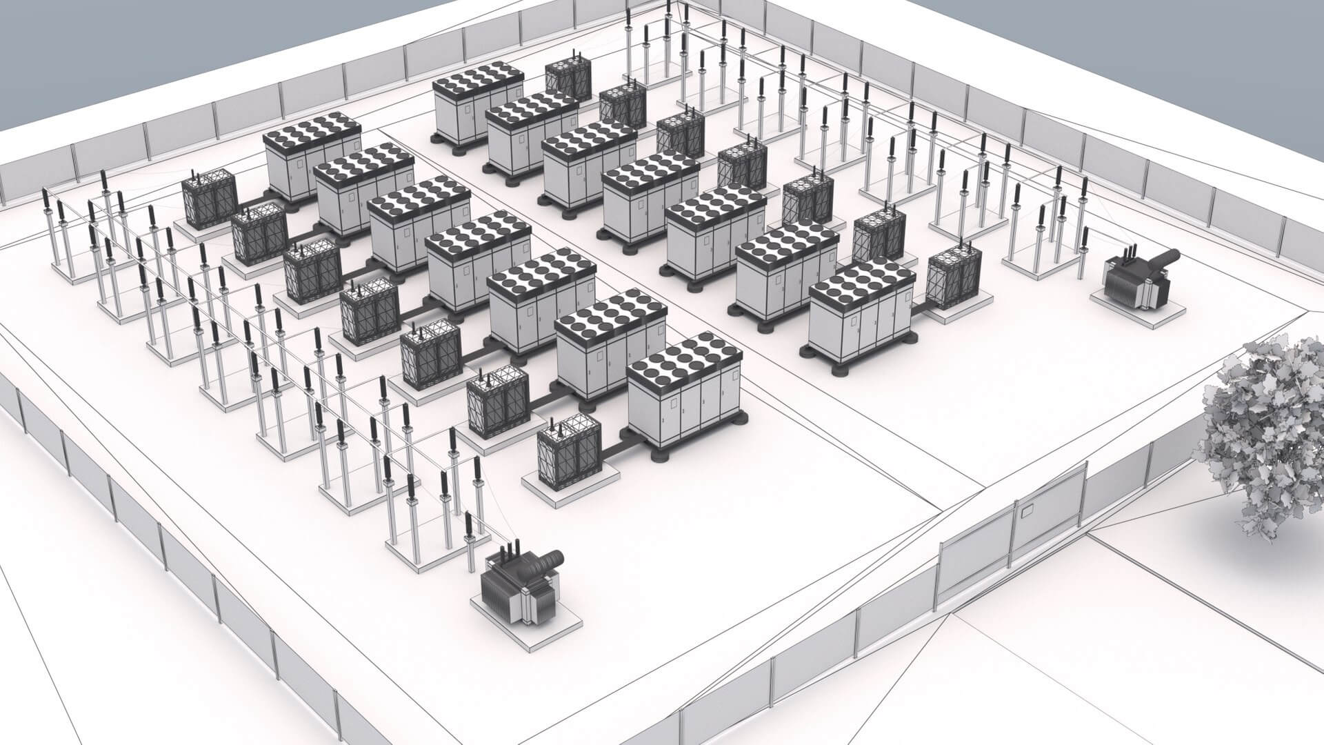 Battery Storage Power Station 3d Model By Alpha3dst