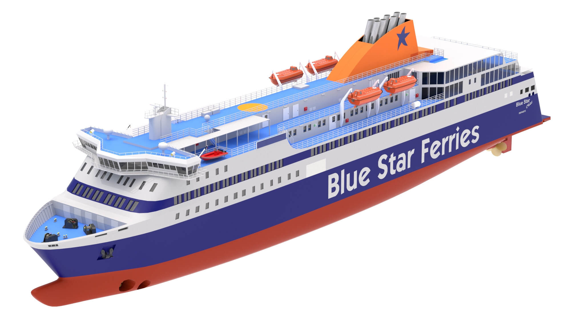 Blue Star Chios Ship - 3D Model by ALPHA3DST