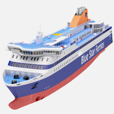 Blue Star Ferries - Blue Star Myconos Ship 3D Model by ALPHA3DST