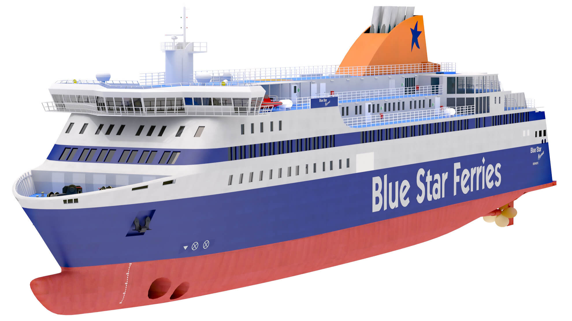 Blue Star Ferries - Blue Star Myconos 3D Model by ALPHA3DST