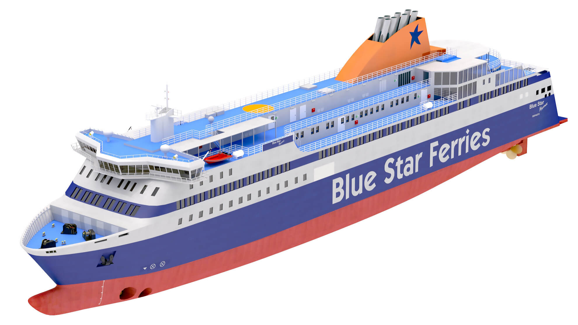 Blue Star Ferries - Blue Star Myconos 3D Model by ALPHA3DST