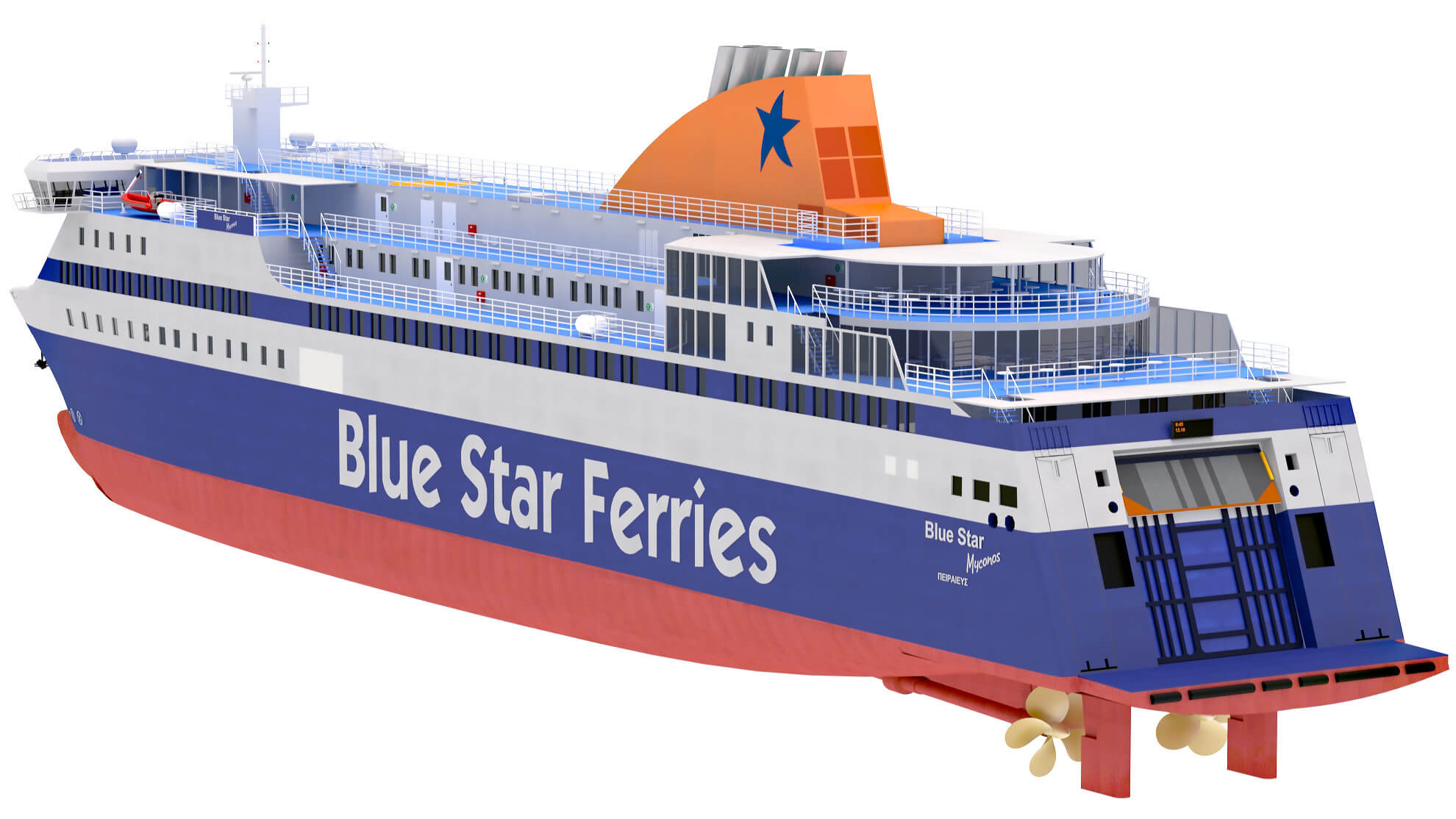 Blue Star Ferries - Blue Star Myconos 3D Model by ALPHA3DST