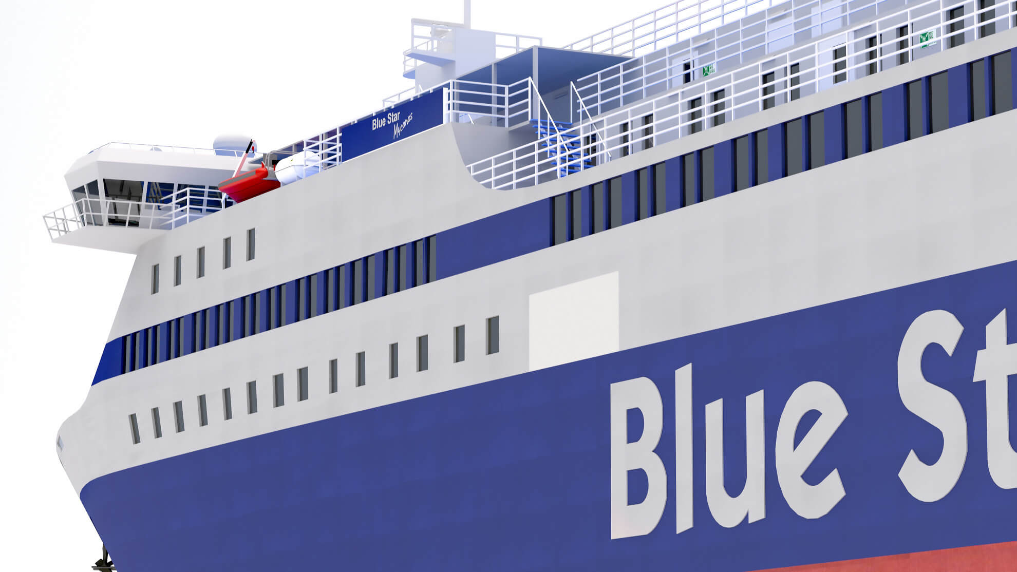 Blue Star Ferries - Blue Star Myconos 3D Model by ALPHA3DST