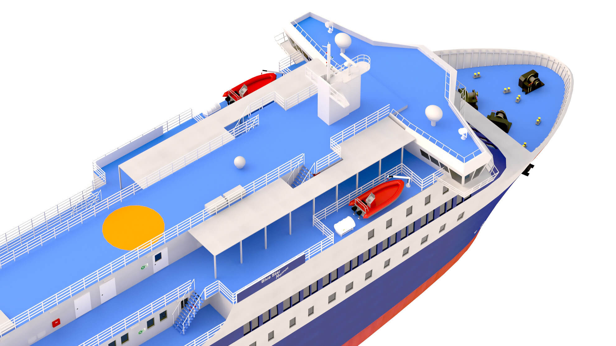 Blue Star Ferries - Blue Star Myconos 3D Model by ALPHA3DST