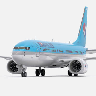 Boeing 737-800 Max Korean Air 3D Model by ALPHA3DST