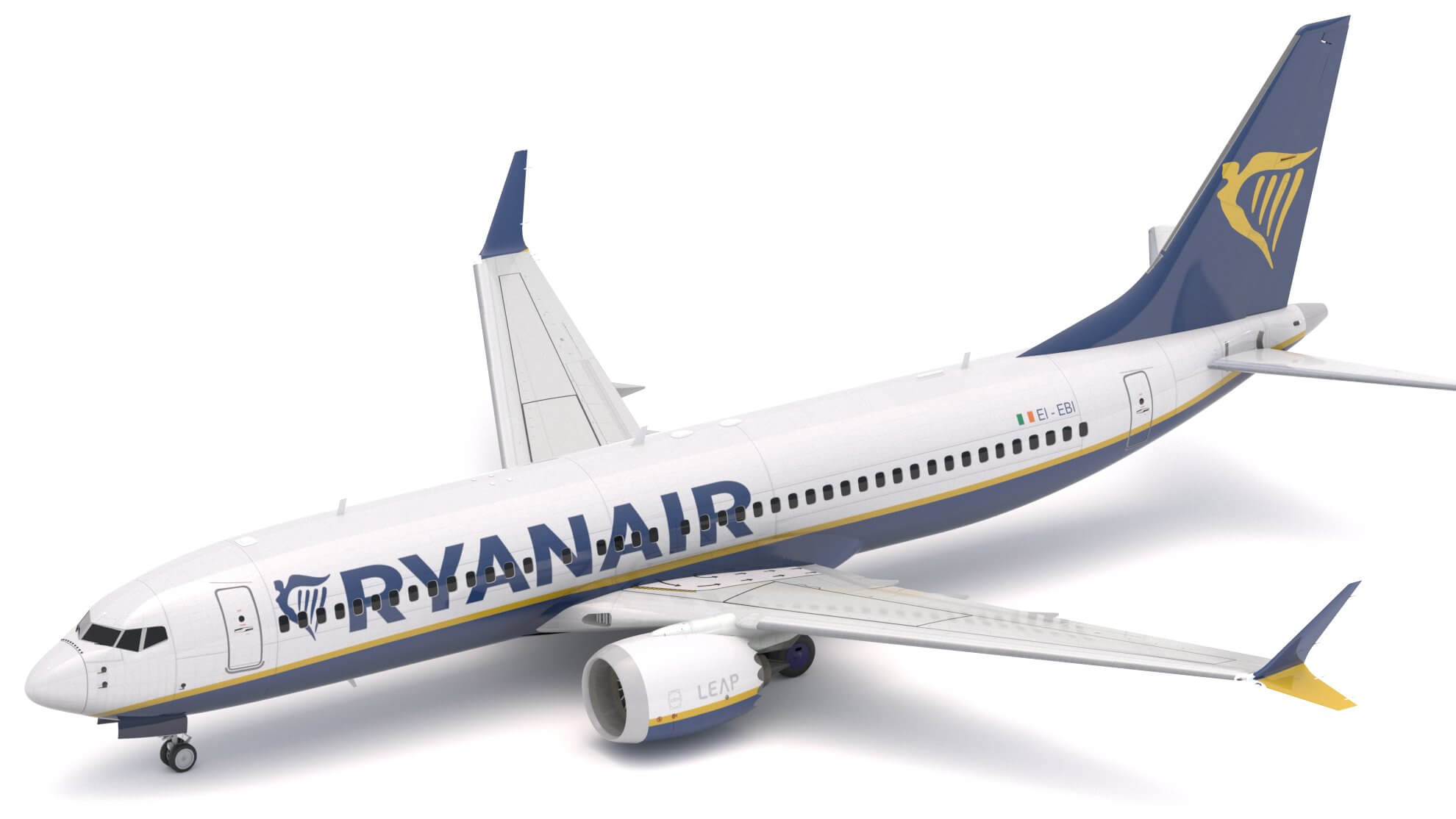 Boeing 737-800 Max Ryanair 3D Model by ALPHA3DST
