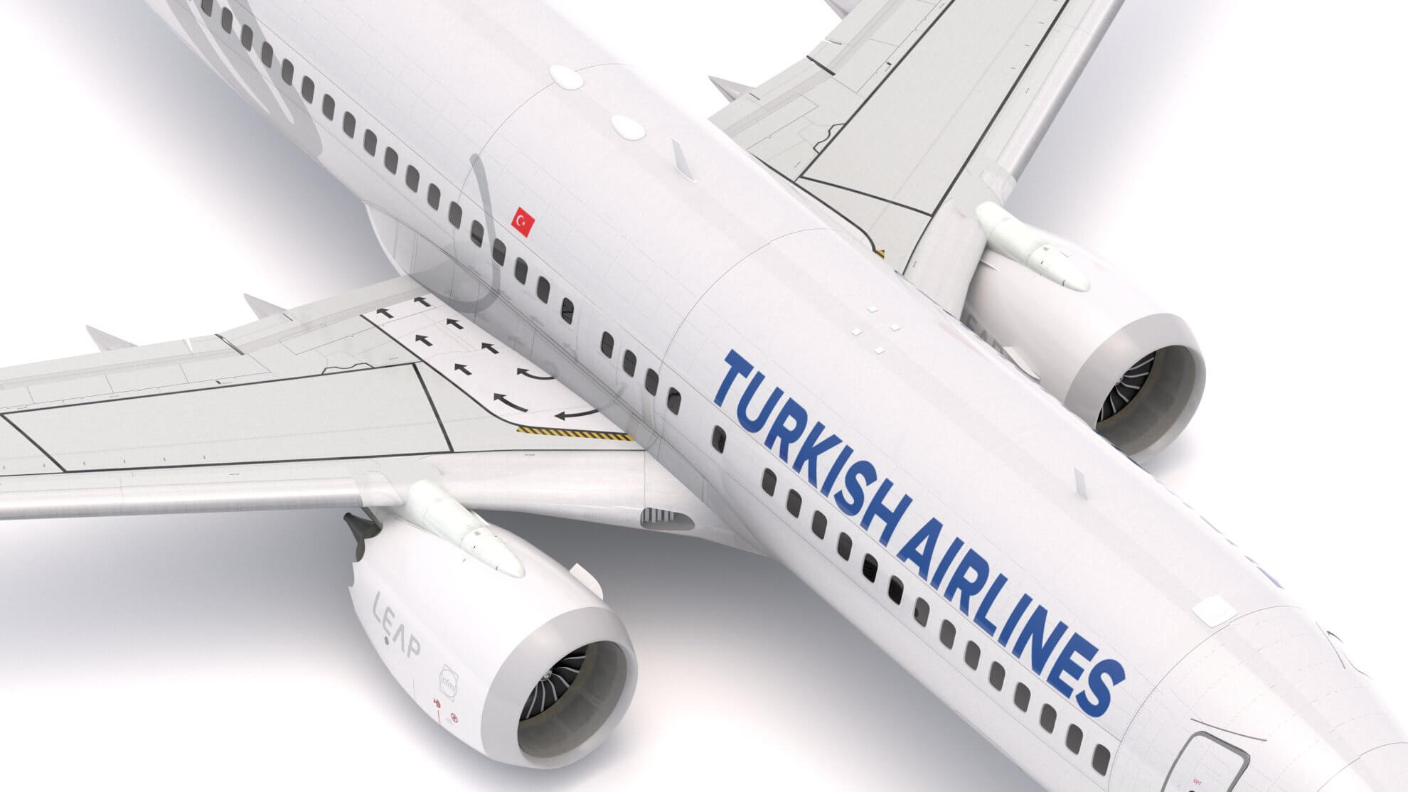 Boeing 737-800 Max Turkish Airlines 3D Model by ALPHA3DST