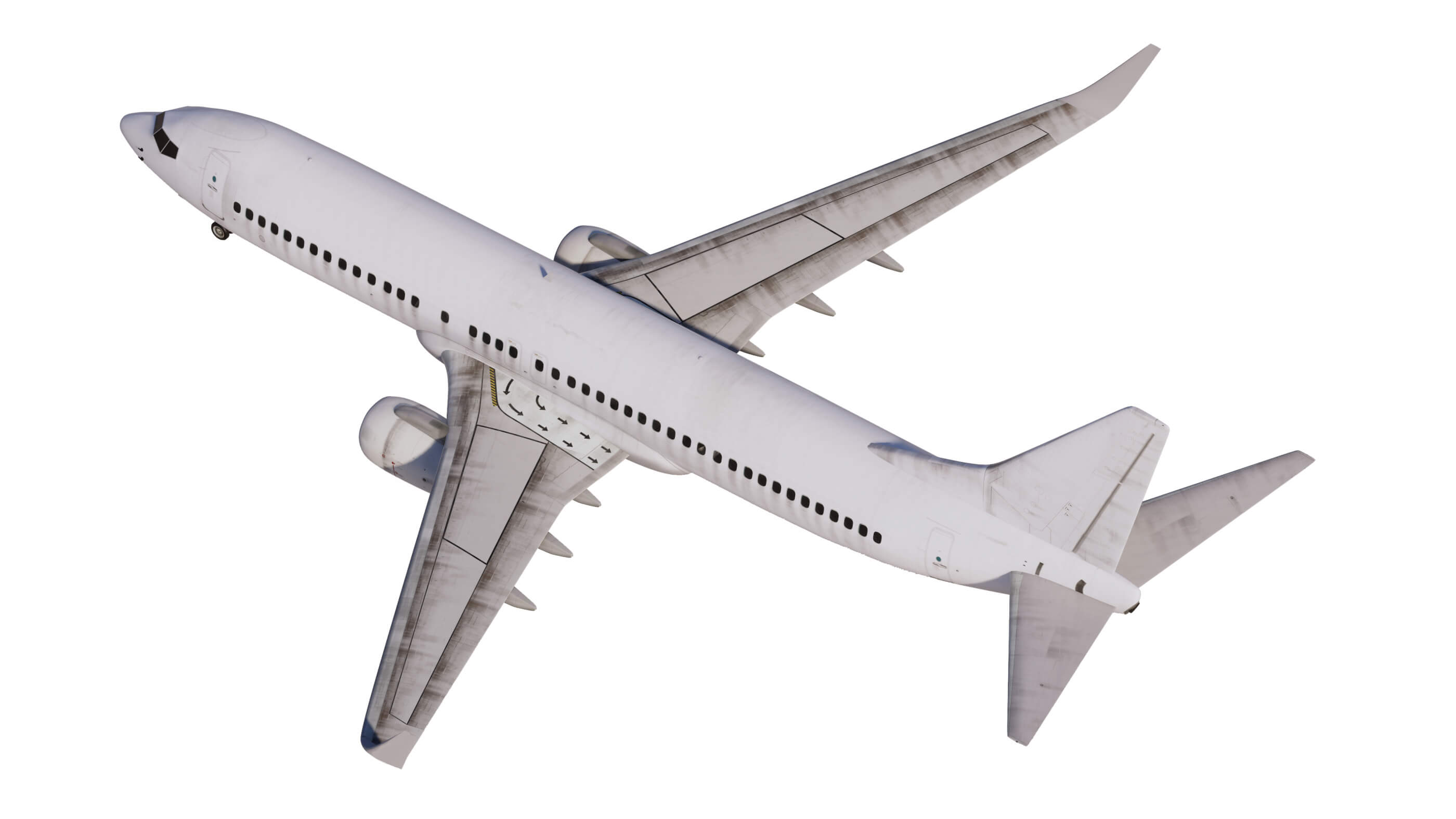 Boeing Airplane 737-800 Template Dirty 3D Model by ALPHA3DST