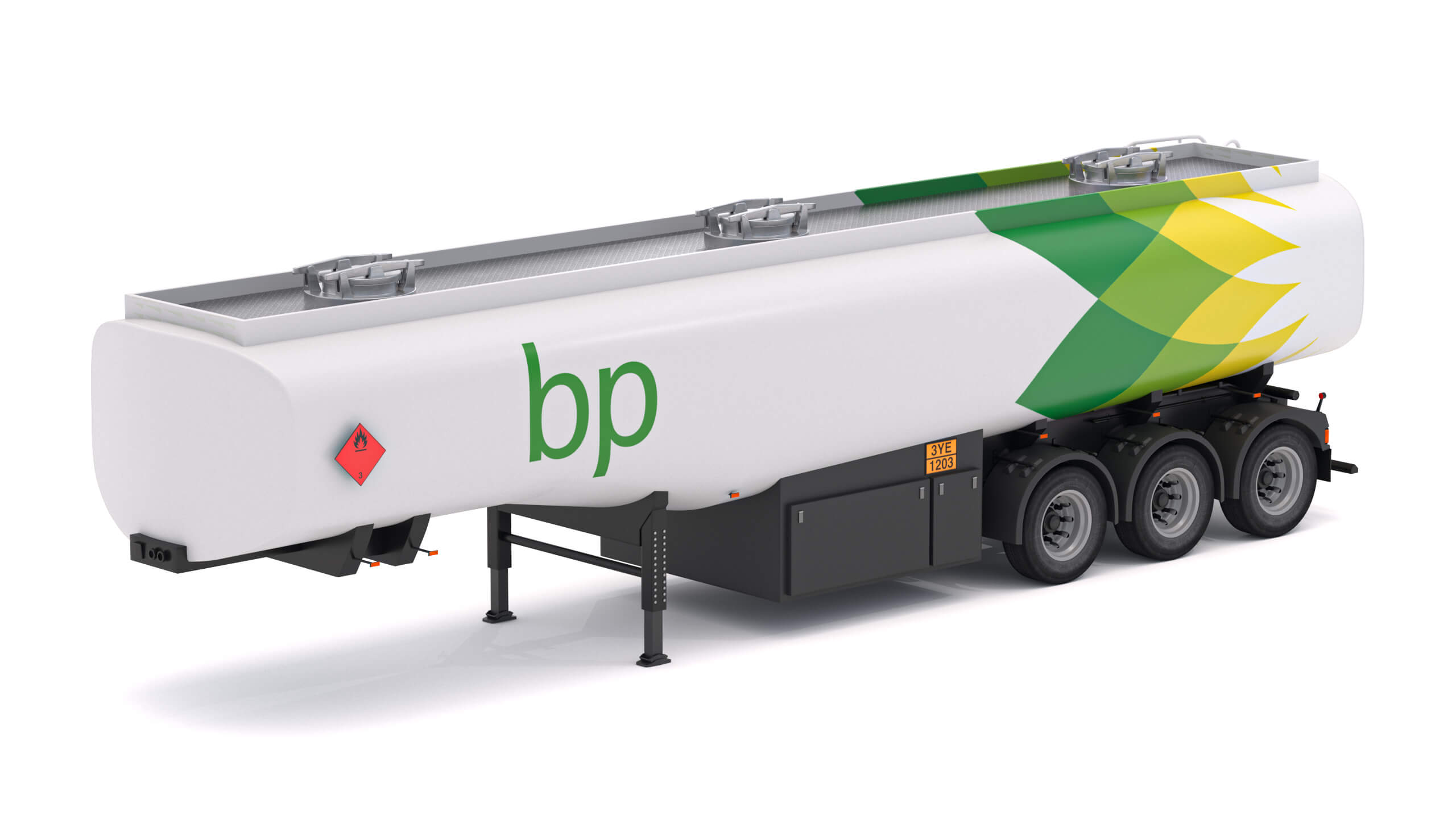 BP Fuel Semi Tank Trailer - 3D Model by ALPHA3DST