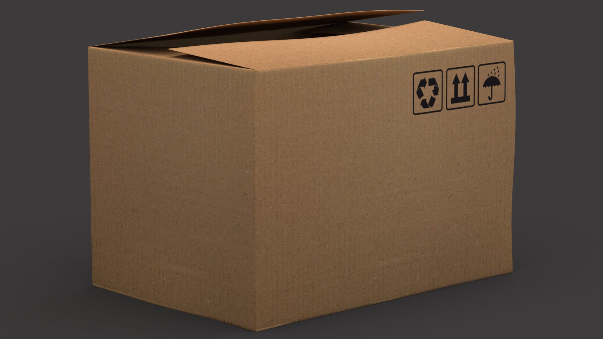 Cardboard Box 02 - 3D Model by ALPHA3DST
