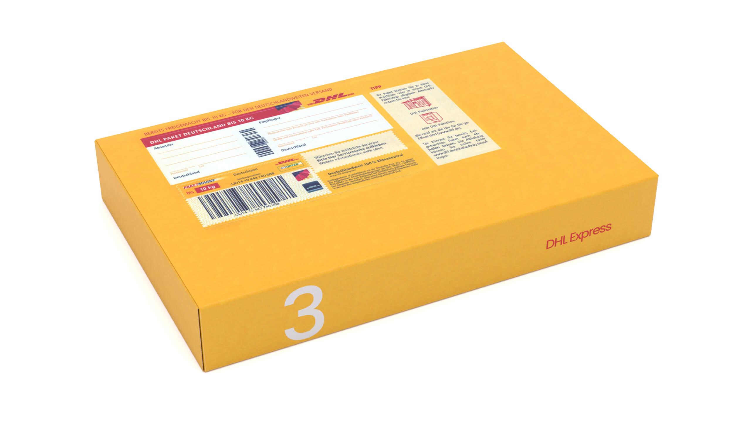 Cardboard Packaging Box DHL - 3D Model by ALPHA3DST