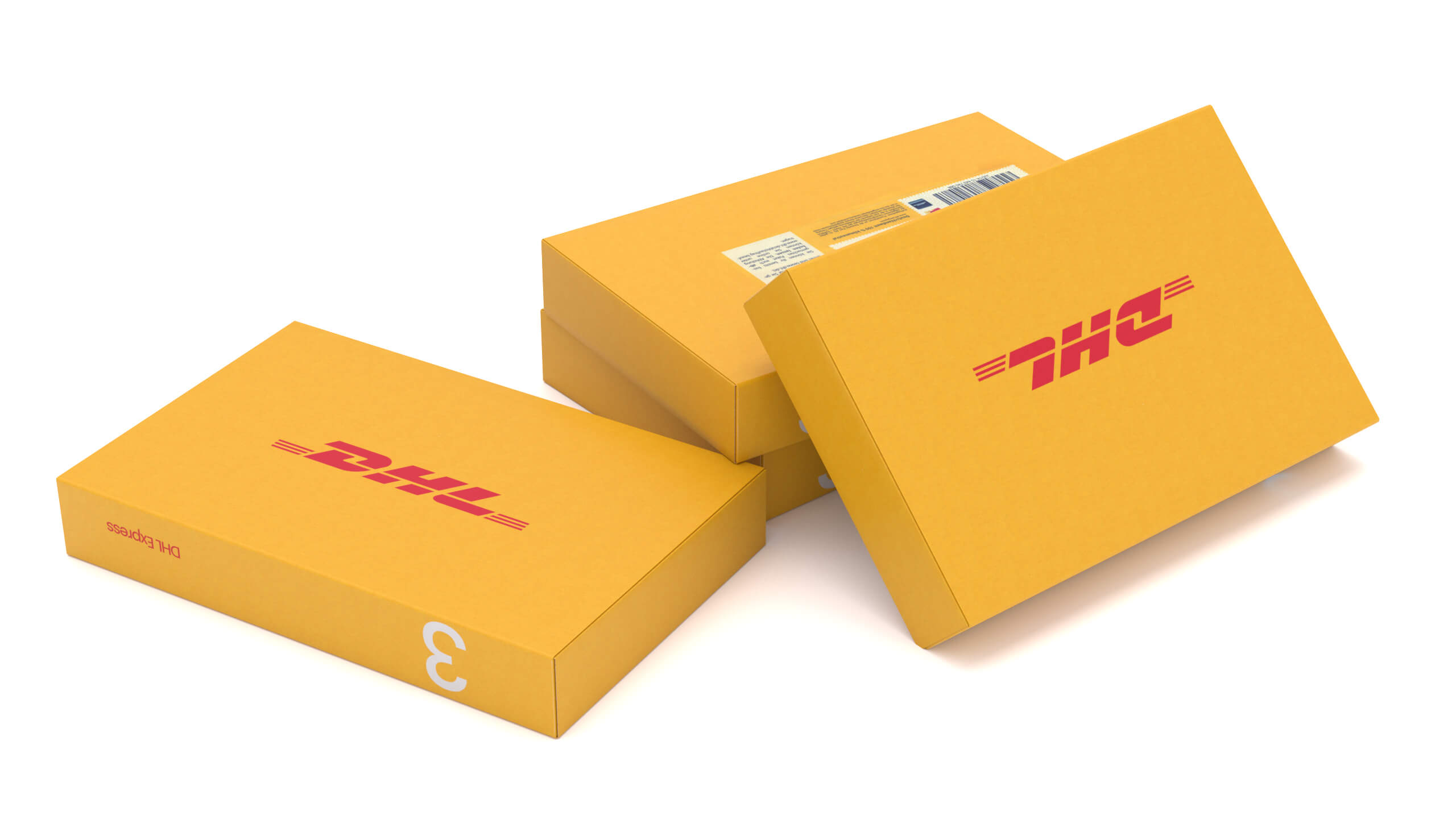 Cardboard Packaging Box DHL - 3D Model by ALPHA3DST