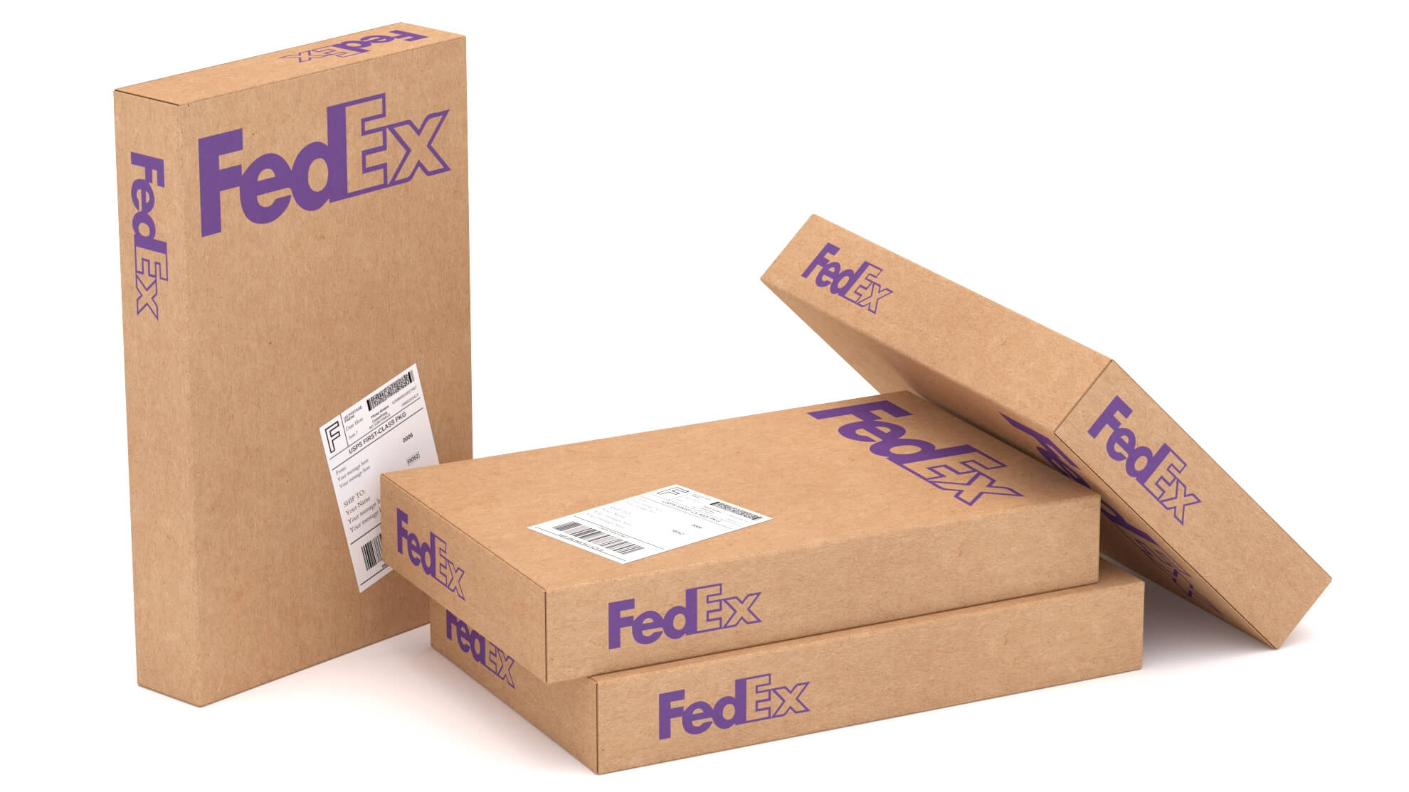 Cardboard Packaging Box FedEx - 3D Model by ALPHA3DST