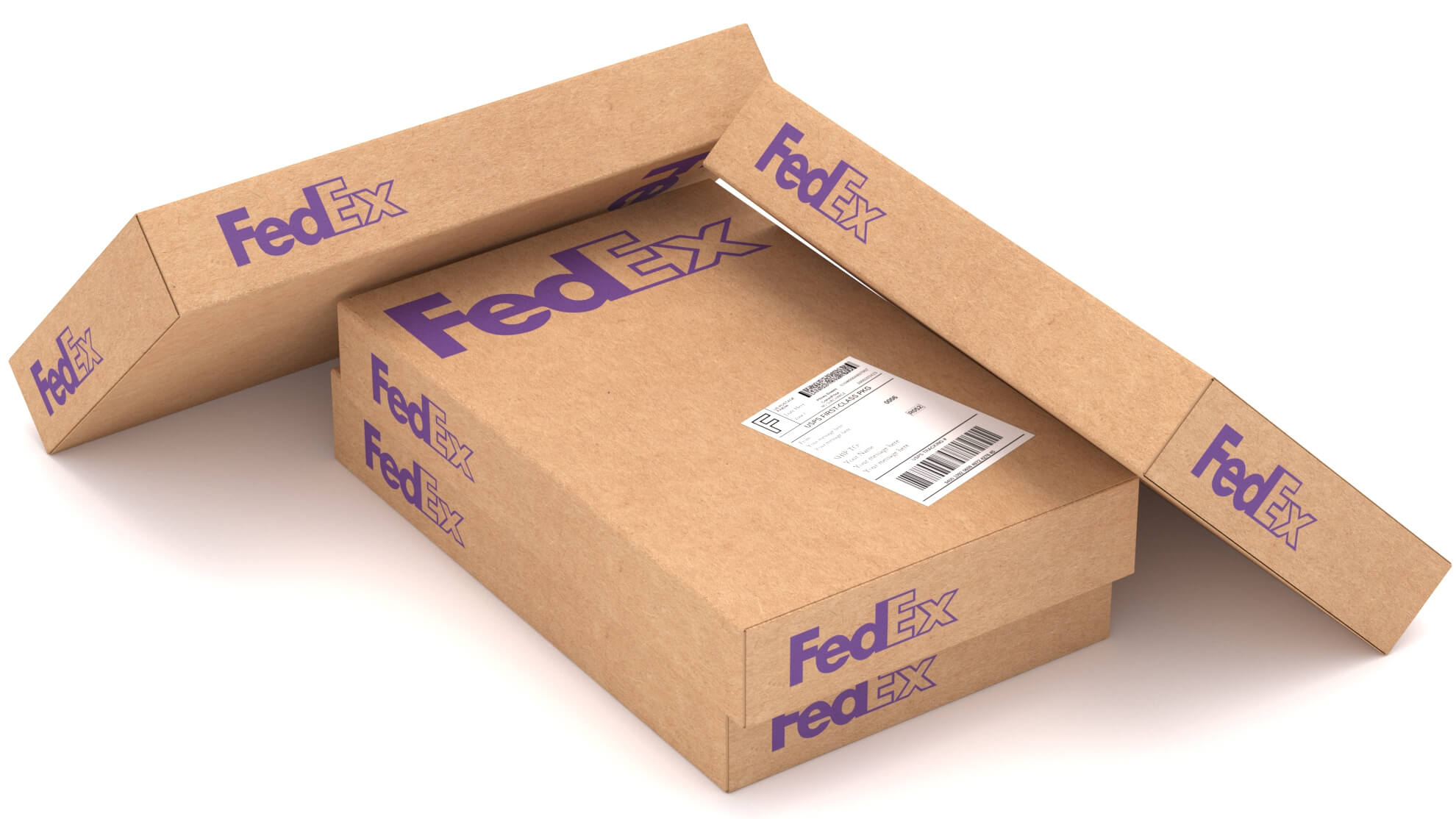Cardboard Packaging Box FedEx - 3D Model by ALPHA3DST