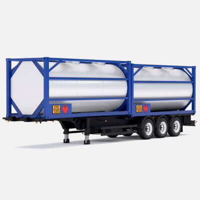 Chassis Semi Trailer With Tank Container - 3D Model by ALPHA3DST