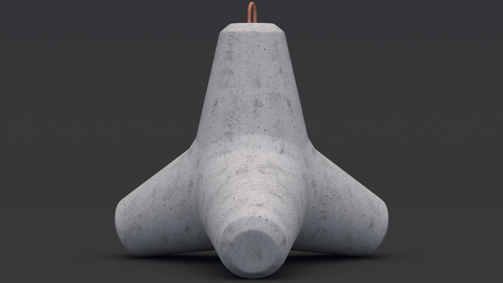 Concrete Tetrapod - 3D Model by ALPHA3DST