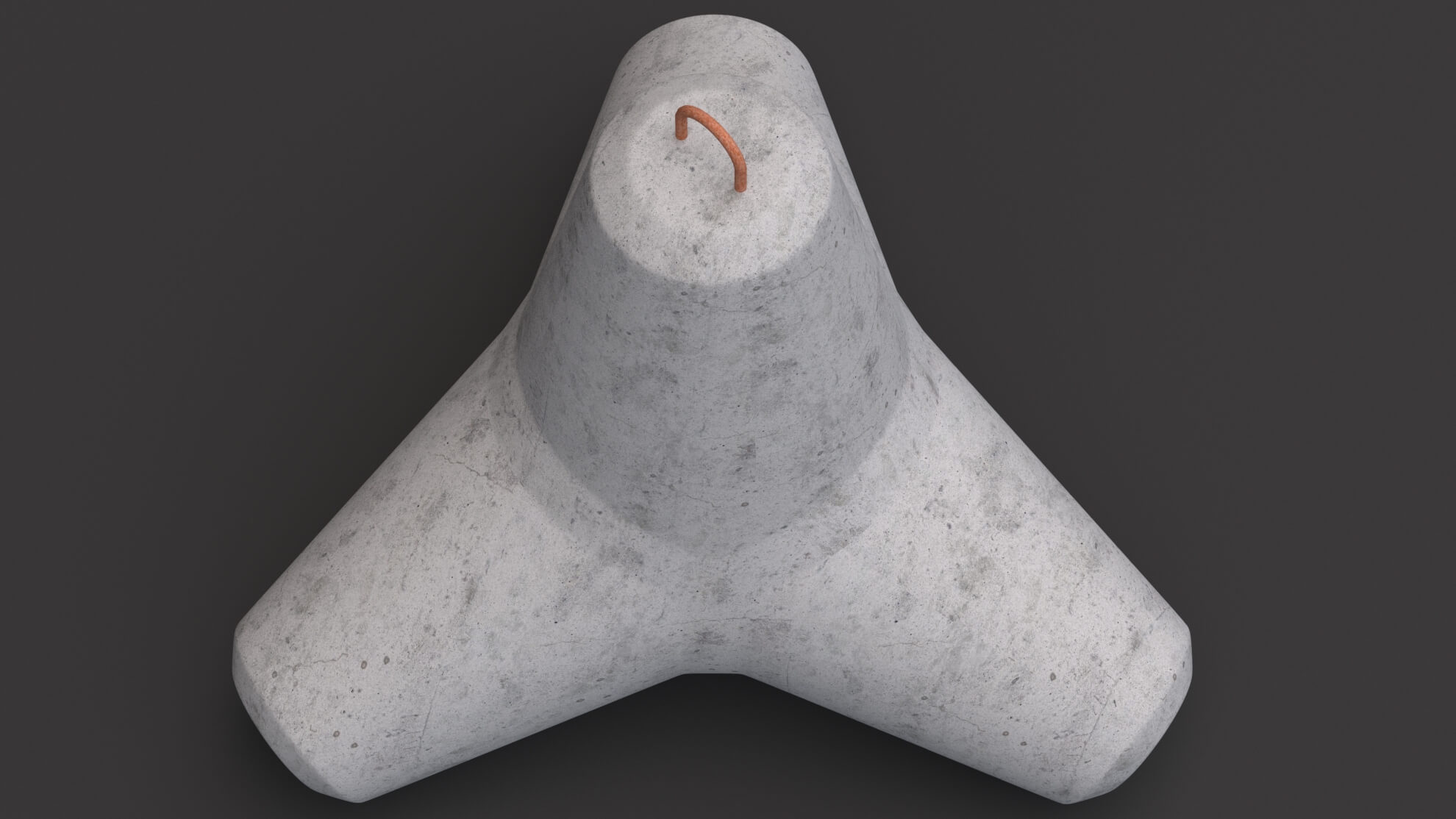 Concrete Tetrapod - 3D Model by ALPHA3DST