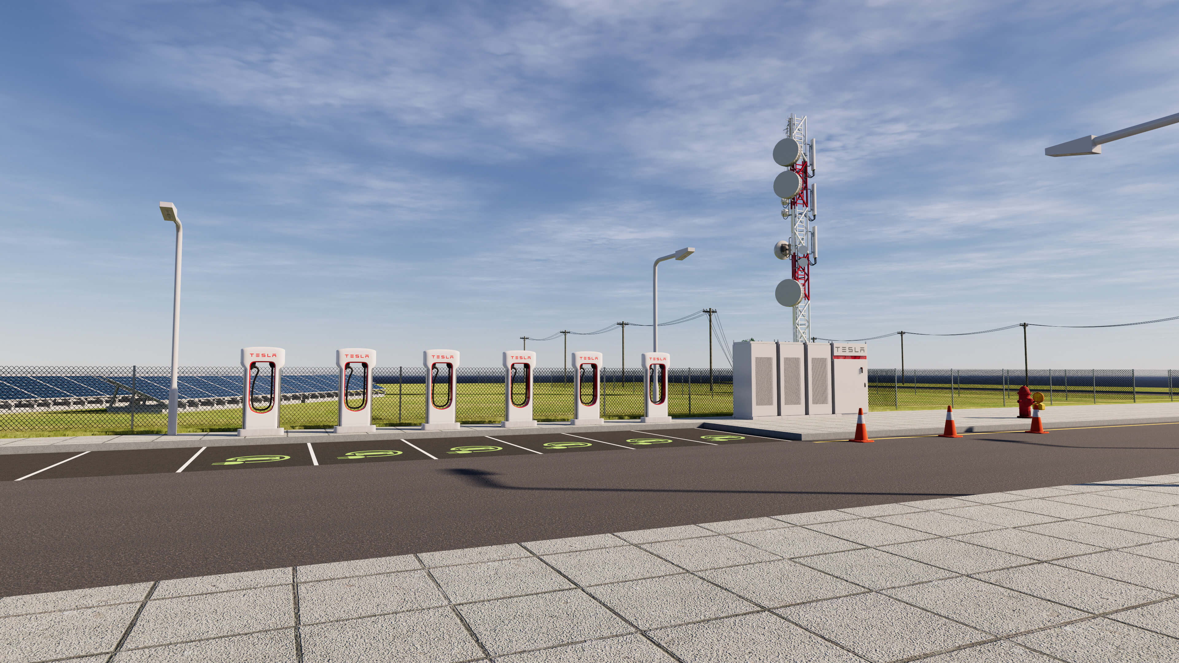 Data Center With Interior and Landscape - 3D Model by ALPHA3DST