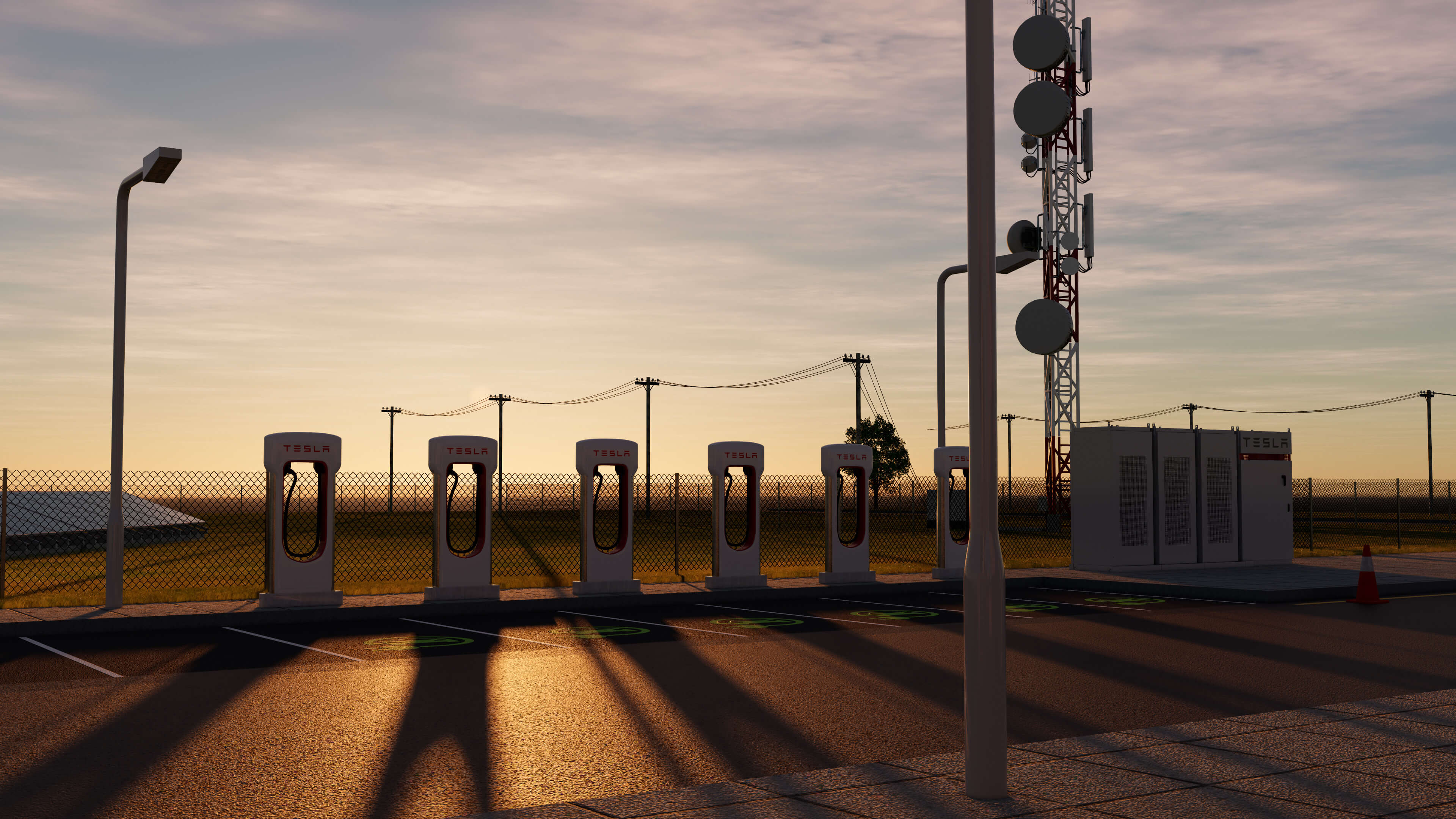 Data Center With Interior and Landscape - 3D Model by ALPHA3DST